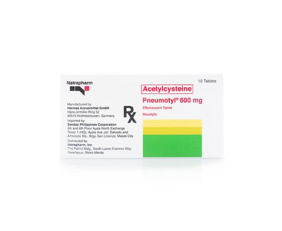 PNEUMOTYL Acetylcysteine 600mg Effervescent Tablet 1's price in the ...